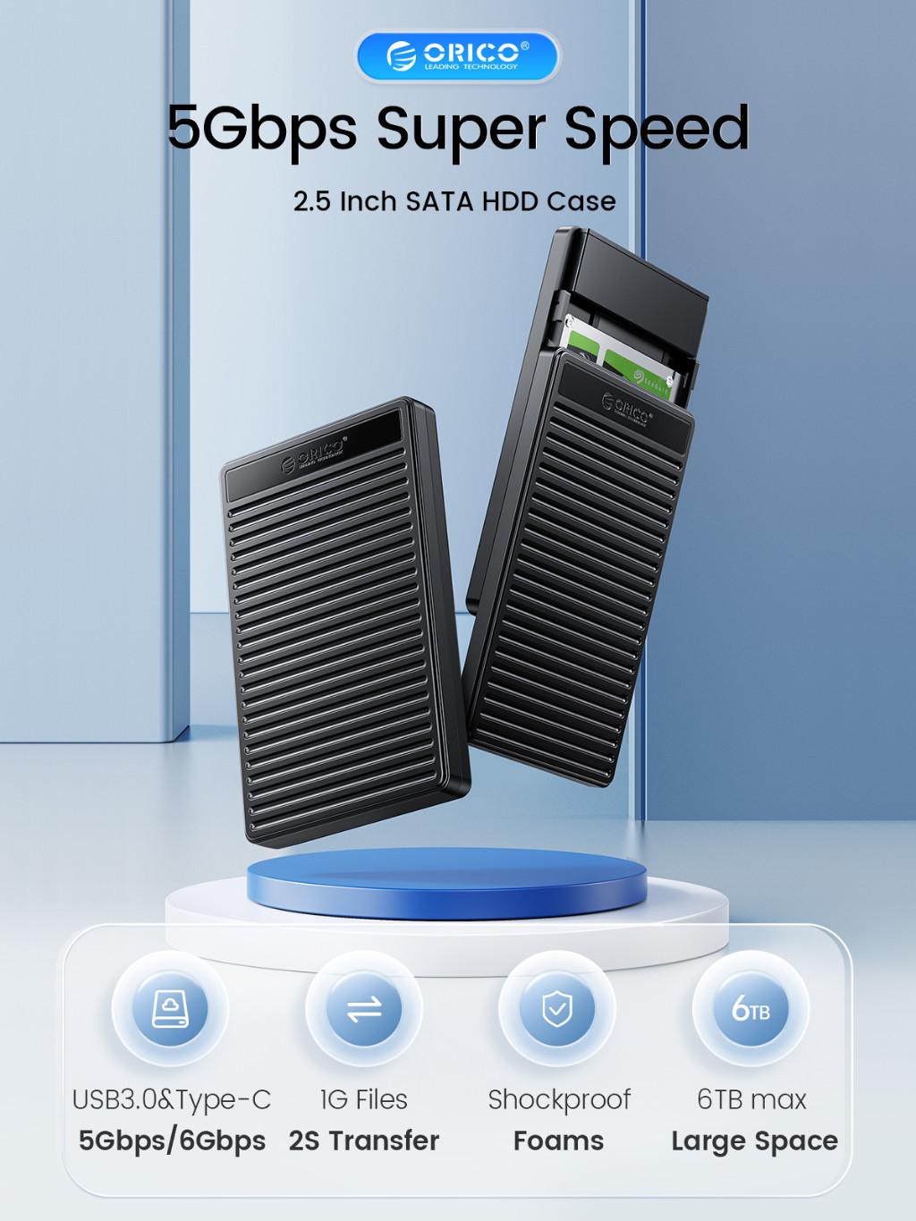 ORICO hdd Enclosure 2.5 SATA to USB 3.0 Type C External Hard Disk Case ...