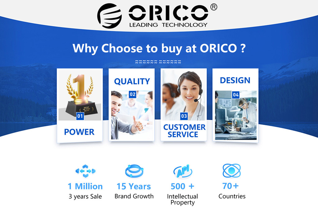 ORICO Extension Cord with USB Ports Type C 4 Gang Portable Power Strip ...