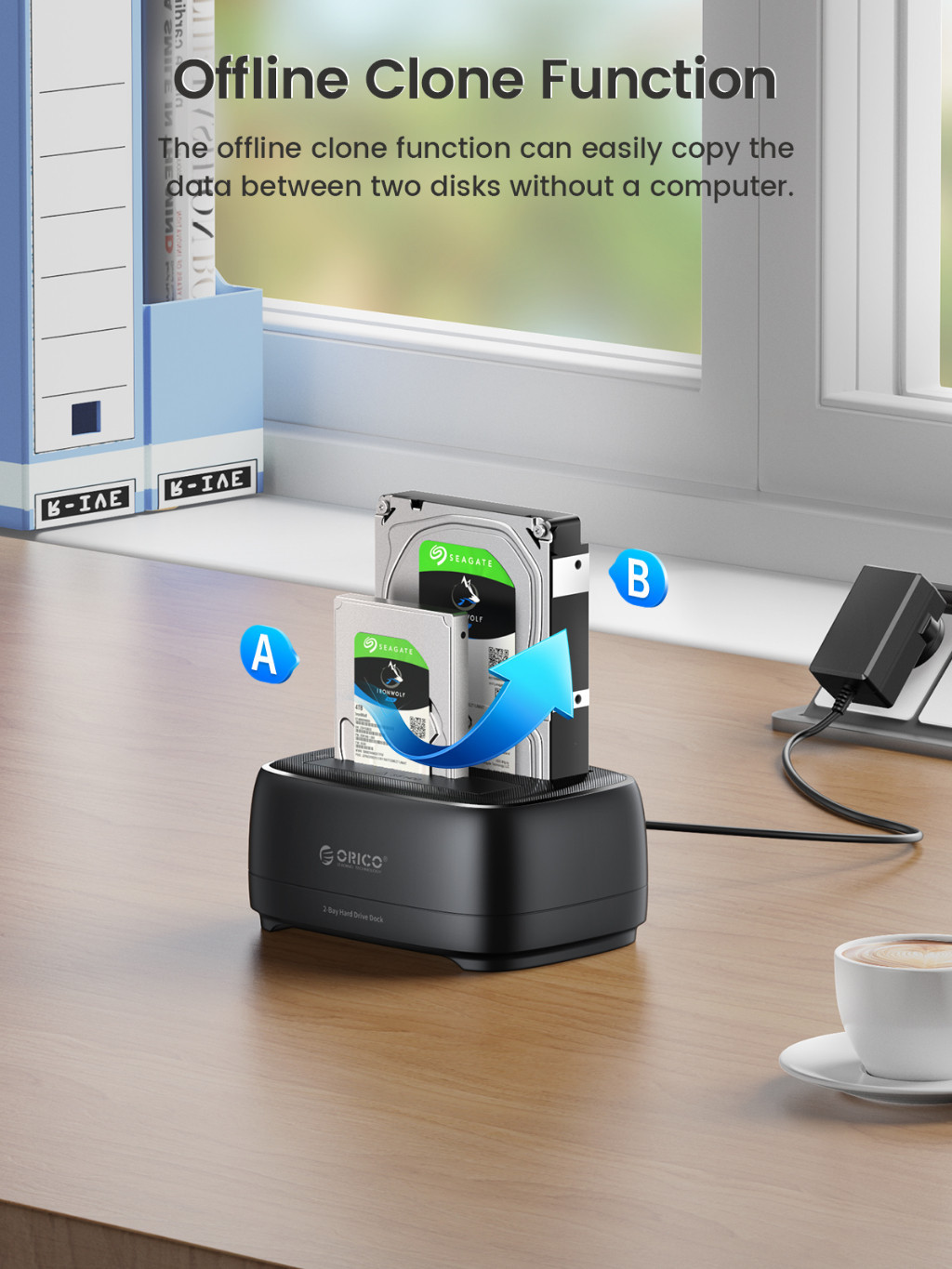 ORICO USB 3.0 to SATA HDD Docking Station with Offline Copy Function for (2.5" 3.5" Inch) HDD ...