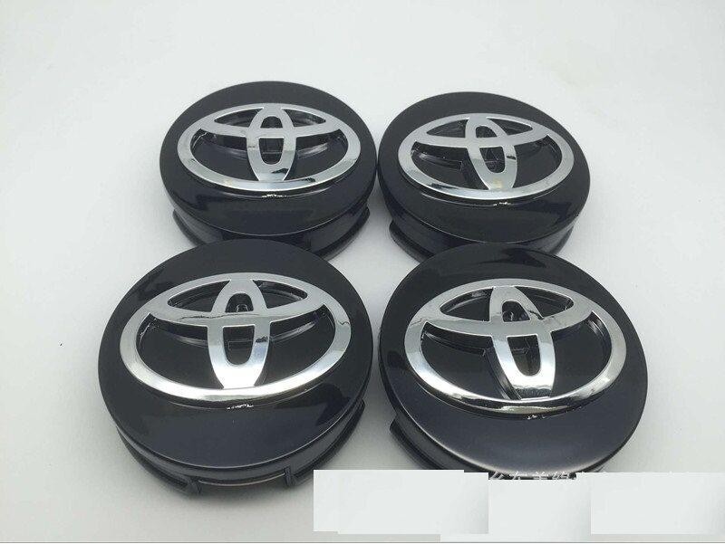 HYS 4Pcs 62mm Car emblem Wheel Center Hub Caps Badge covers for Toyota ...
