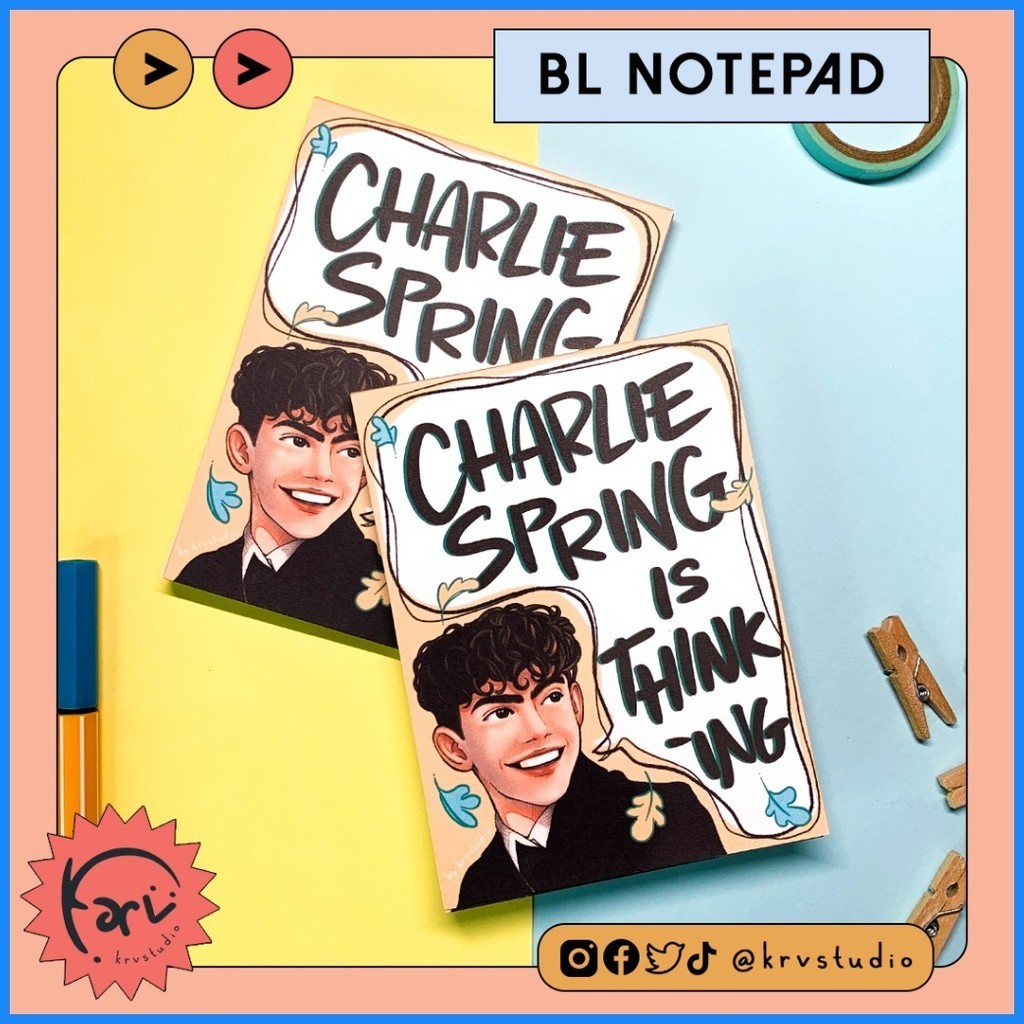 ♒ ☪ Charlie Spring is Thinking | Fanart Notepad | Heartstopper merch ...
