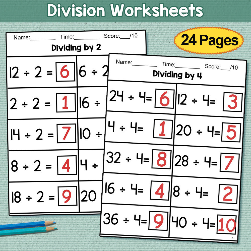Multiplication Division Math Workbook for Kids Children Homeschool ...