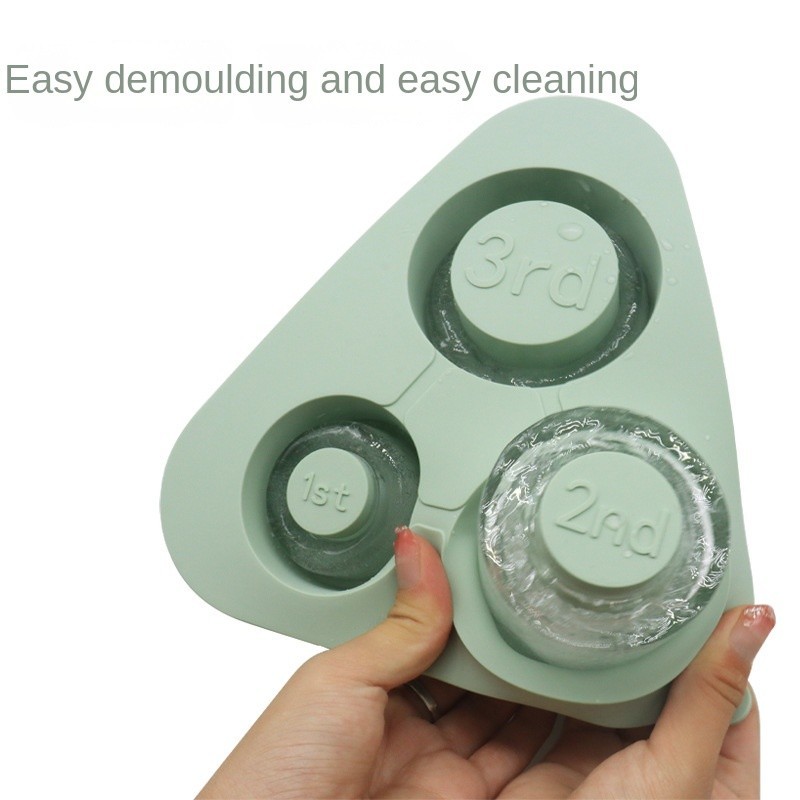 Triangle Ice Cube Tray for Stanley Cup Easy-Release Silicone 3 Hollow ...