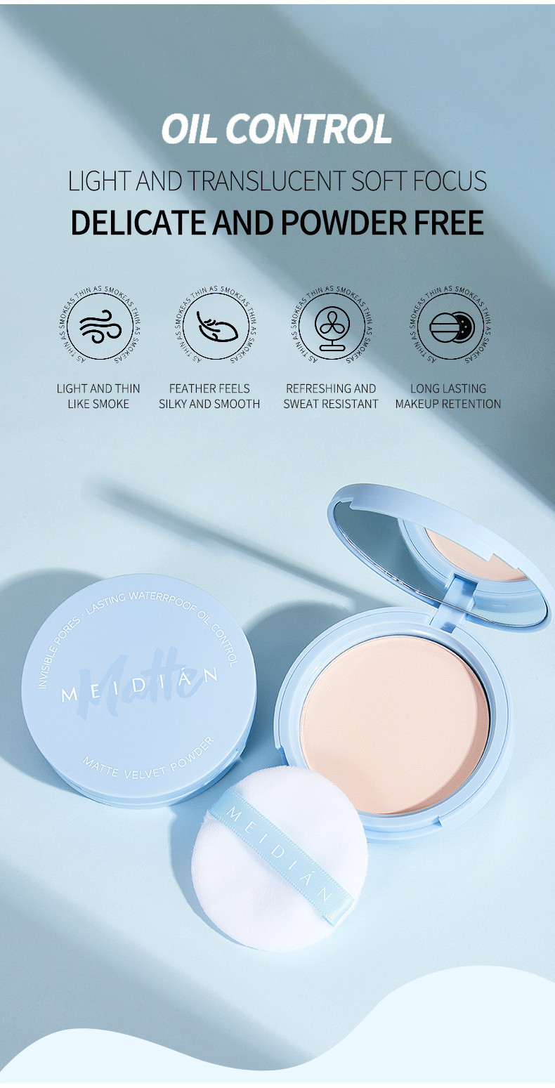 Meidian Pressed Powder Waterproof Sweatproof Long-Lasting Non-Take-Off ...