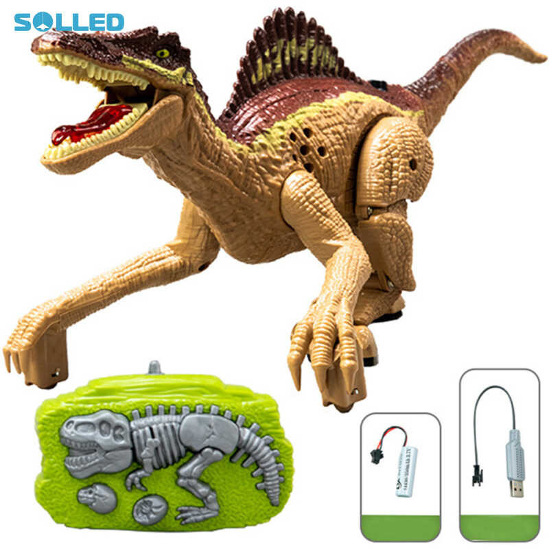 Control Toys Remote Children 2.4Ghz Realistic Jurassic Dinosaur RC ...
