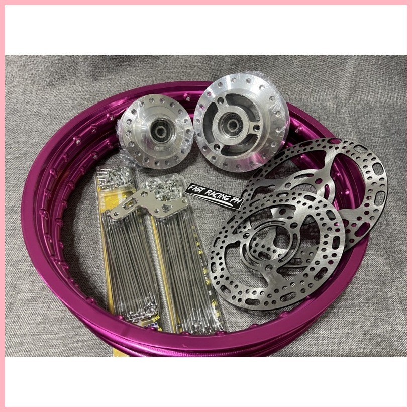 RAIDER 150 carb fi RIM SET black pink 1.4 all hub with bearing chrome ...