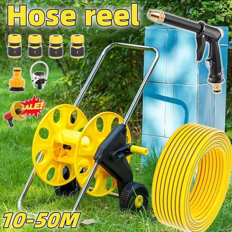 Heavy Duty Reel Cart Washing Hose Nozzle Sprinkler Car washing ...