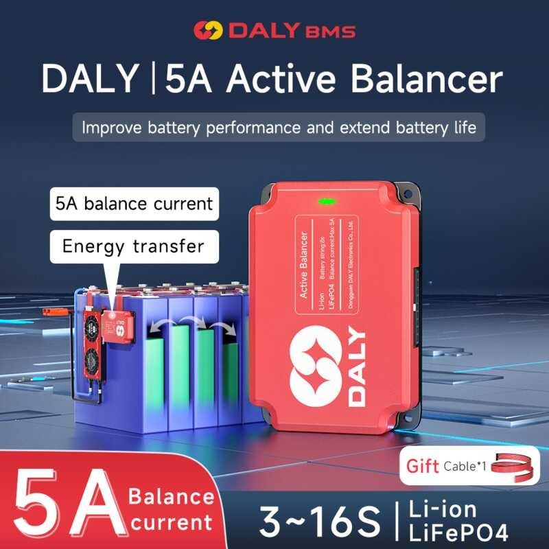 Daly BMS 5A Balancing Board 18650 Equalizer Lifepo4 3S 4S 8S 10S 13S 16S Active Balancer Lithium ...