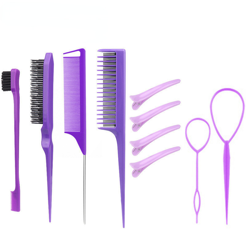 3/10pcs Hair Styling Comb Set Teasing Hair Brush Triple Teasing Comb ...