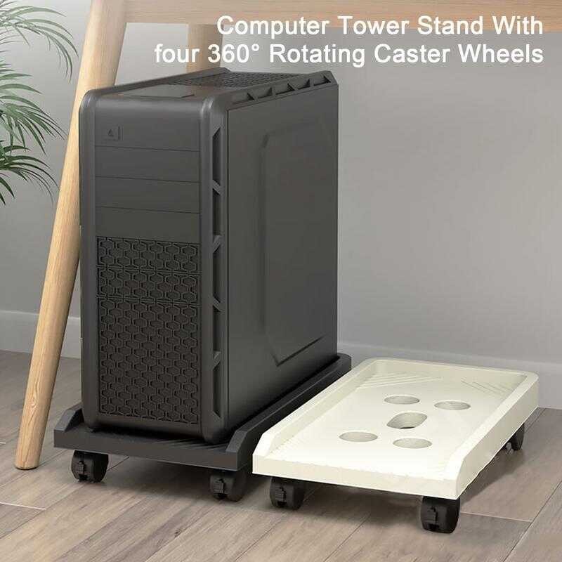 PC Tower With Wheels Under Desk CPU Holder Adjustable Stable Mobile ...