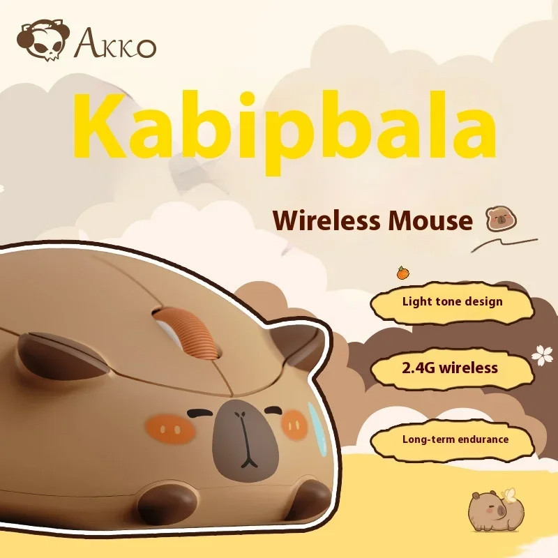 2.4GHz Wireless Mouse Capybara Cat Hamster Theme Cute Creative Silent ...