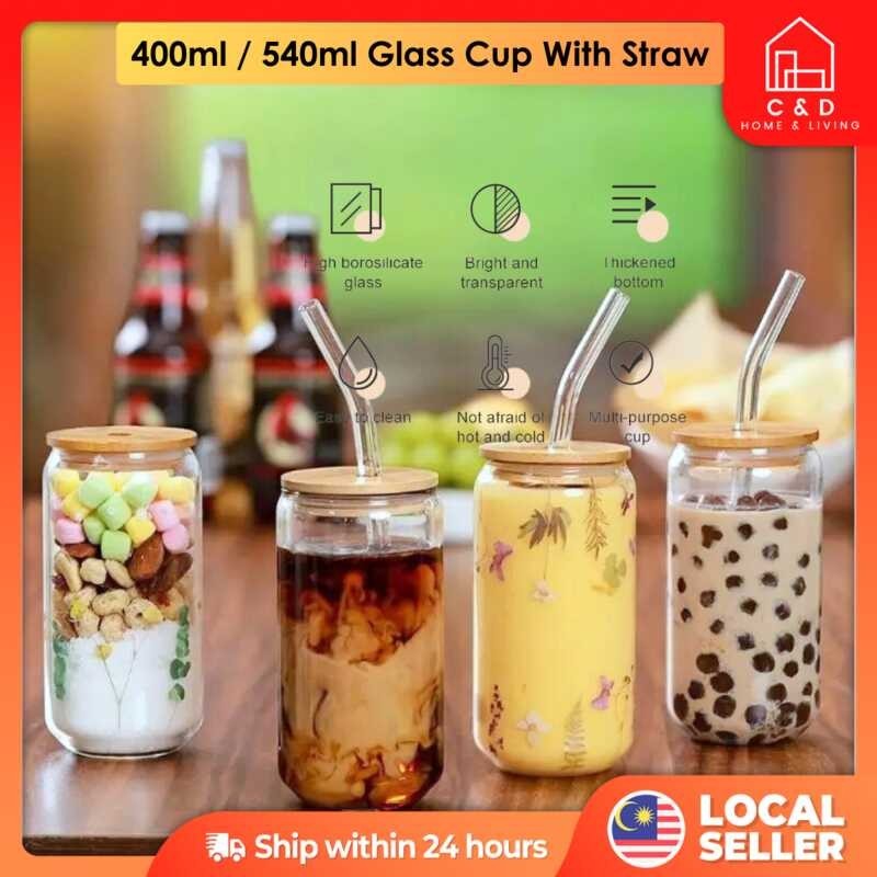 400Ml Ng 540Ml Gamit Ang Bamboo Lid Ins Straw Coke Drinking Baso Na ...