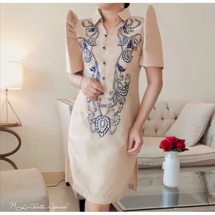 MODERN FILIPINIANA Lady MESTIZA BARONG damit malinis na EMBROIDERED ...