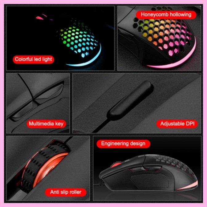 유 ♖ ⊠ Original！INPLAY M066 COLORFUL LED LIGHT MOUSE BLACK/WHITE Gaming ...