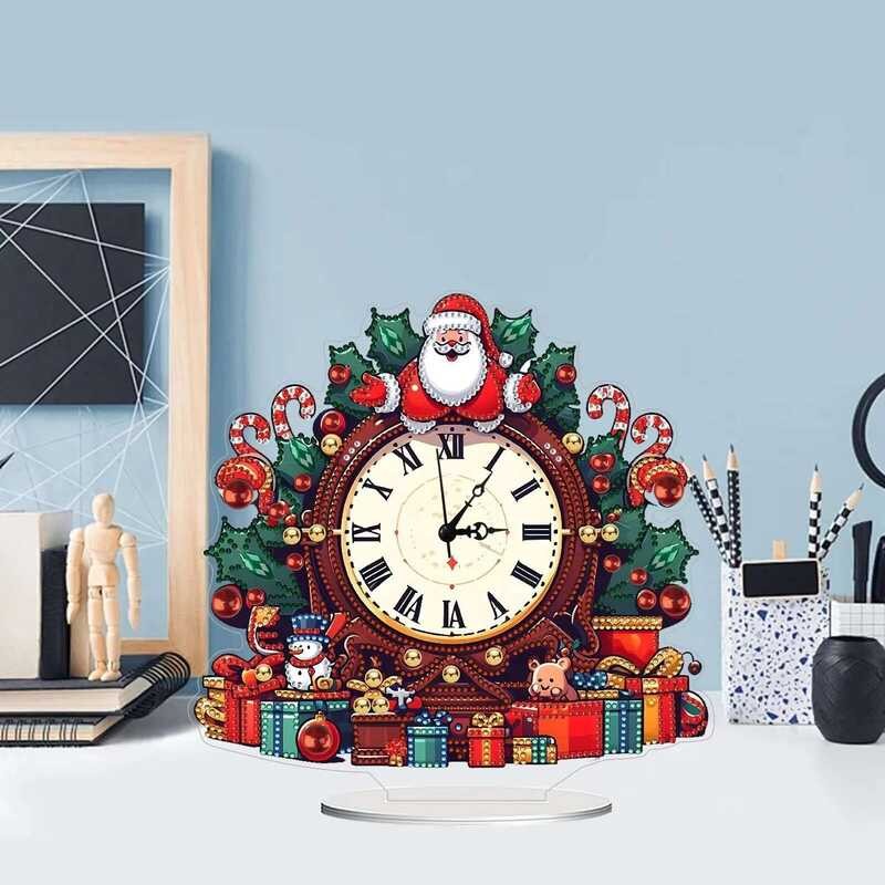 Special Acrylic Shape Christmas Animal 5D Dia Painting Clock Art Craft ...