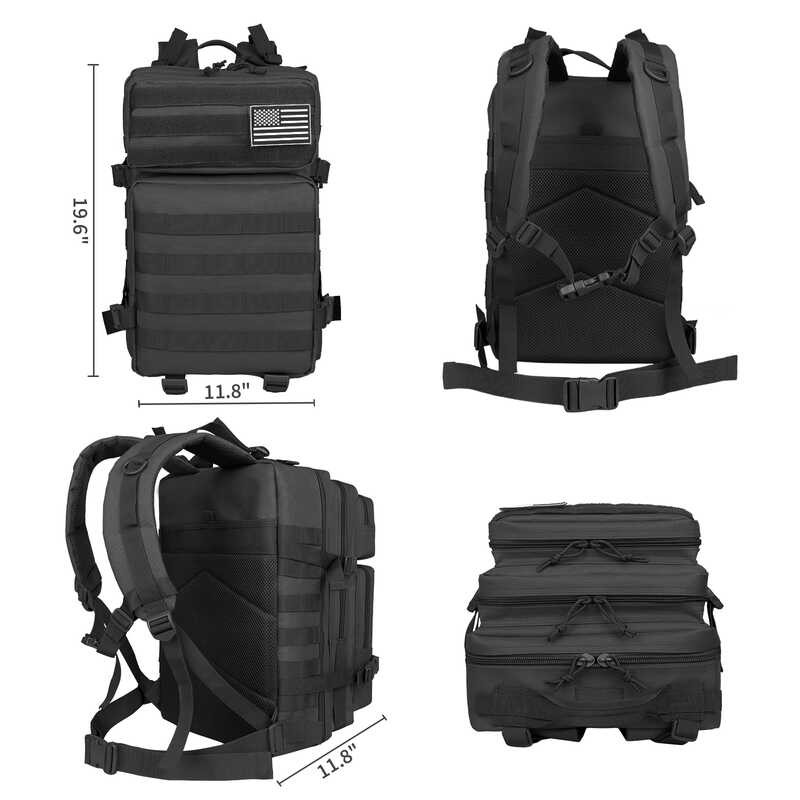 Tactical 45L Backpack 3 Day Molle Assault Pack Big Army Bug Out ...