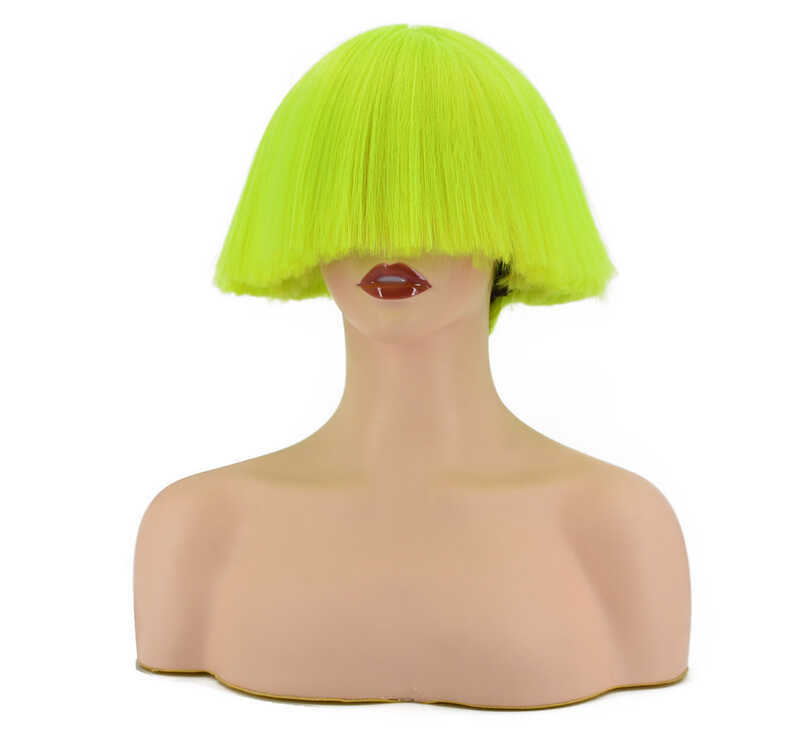Fluffy Fluorescent Green Cos Wig, Broom Head, Nightclub Exhibition ...