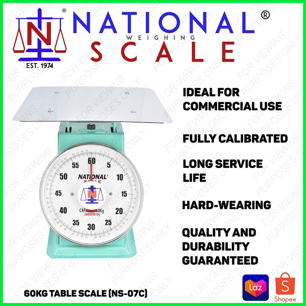 National Scale Brand 60kg Flat Plate Table Scale (NS-07C-60kg) | Shopee ...