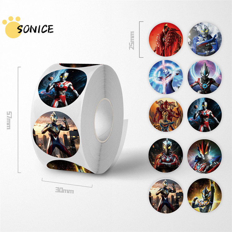 500pcs/roll Ultraman Reward Sticker for Kids Scrapbooking Decorative ...