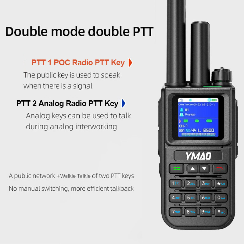 YMAO U82 Dual Mode Network POC Radio Intercom Walkie Talkie 6000KM ...
