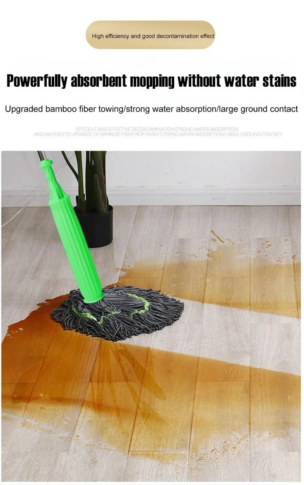2 In 1 Dehydrated Mop 55cm Big Mop For Floor Mop With Squeezer Heavy ...