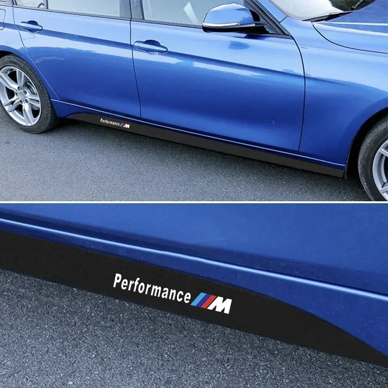 2PCs Car Door Side Skirt Decal Carbon Fiber Art Car Decals Stickers For BMW M E34 E36 E60 E90 ...