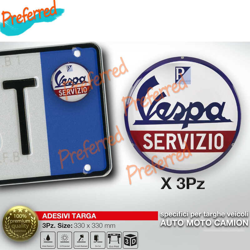 Stamps Plate Vespa Piaggio Service Spring Px Gs Sticker Motorcycle ...