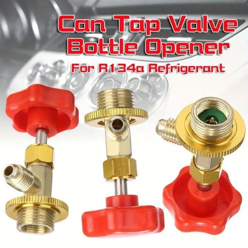 R134A Can Tap Valve Dispenser Valve AC Refrigerant Bottle Opener SAE ...
