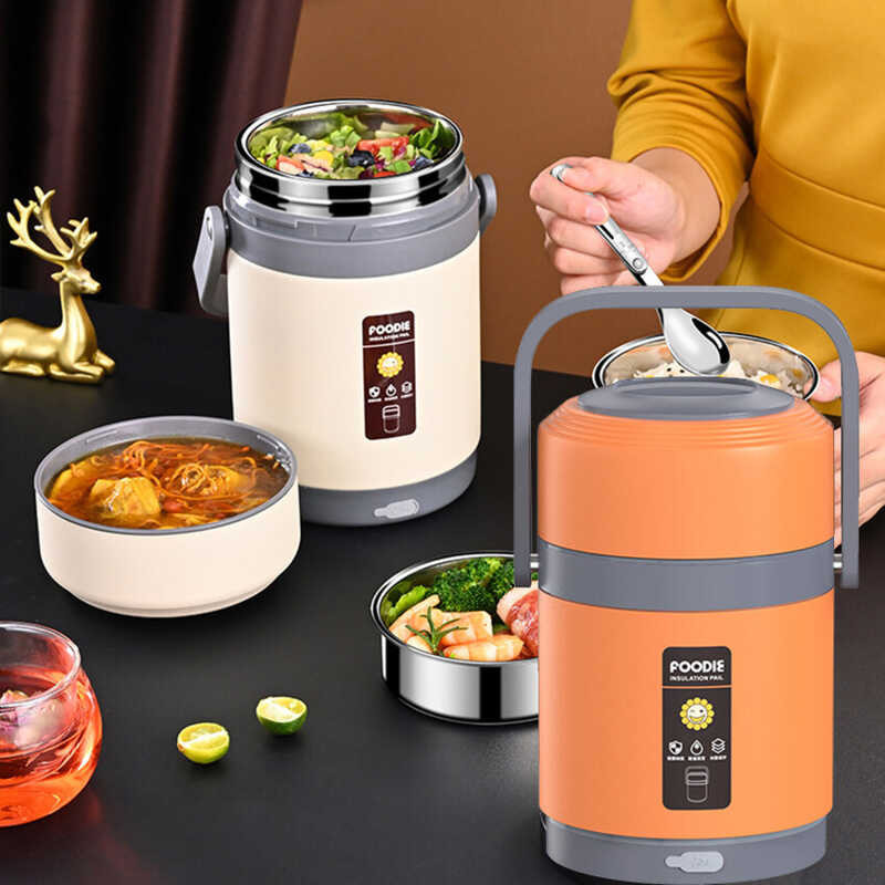 TTLIFE Electric Heated Portable Food Rice Cooker 3 Layers Containers ...