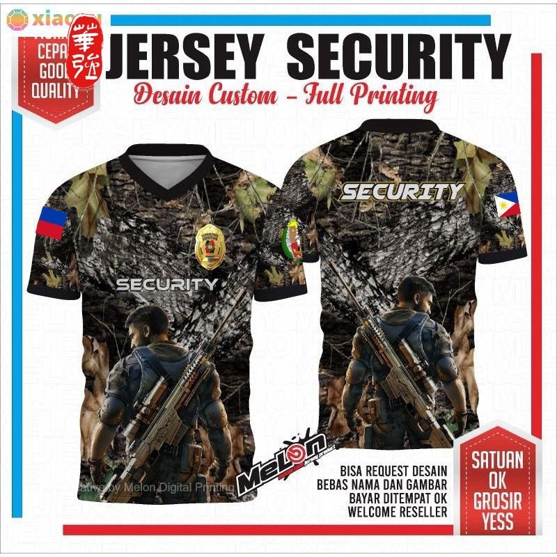 SECURITY TSHIRT FULL SUBLIMATION (Customizable) Free Custom Name POLO ...