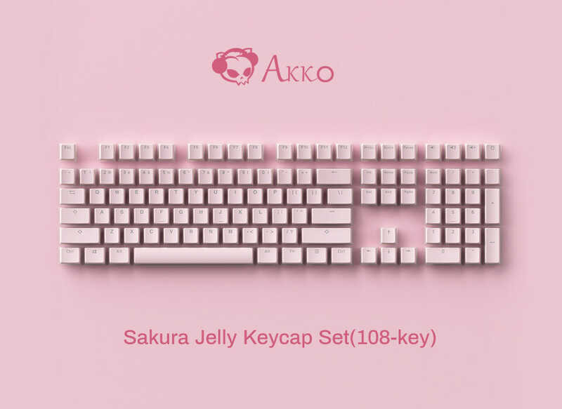 Sakura Jelly Akko Keycap Set Pudding Key Caps OEM Profile Pbt+Pc 108 87 ...