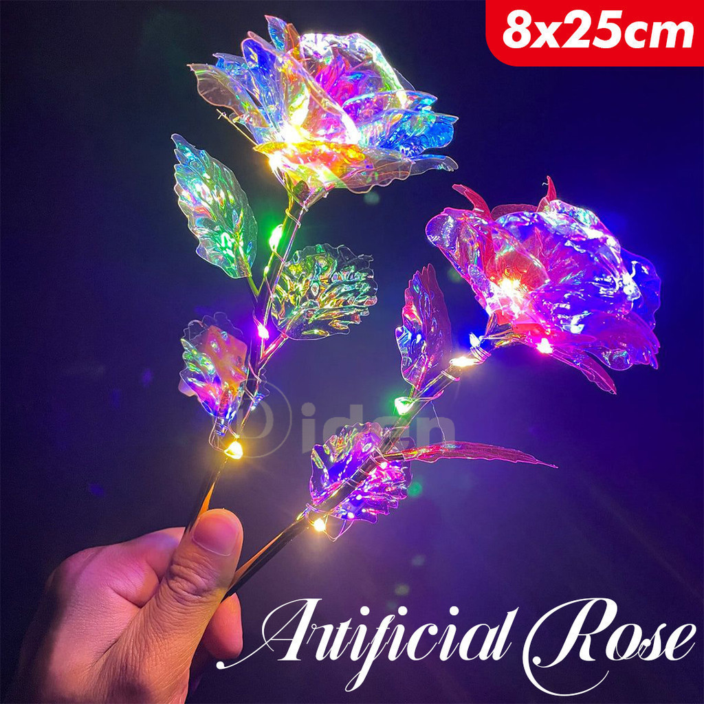 【Glowing Rose】Artificial flower LED Flashing Rose for Valentine's Day ...
