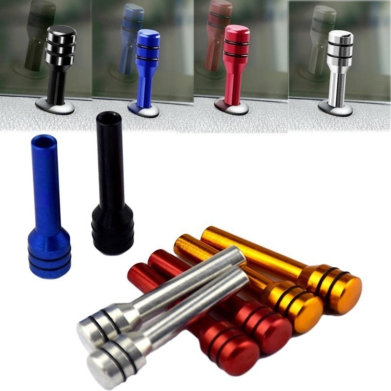 RIO 4pcs car safety door lock Alloy Car Door Lock Knob Door Lift Button ...
