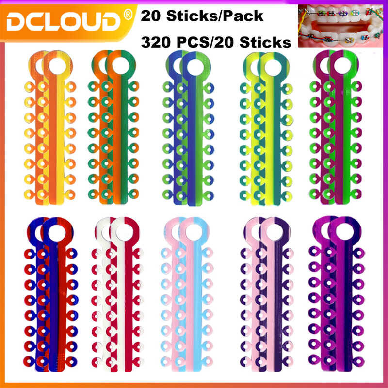 New Tow-Colors Orthodontic Elastic Ligature Ties Dental Rubber Bands ...