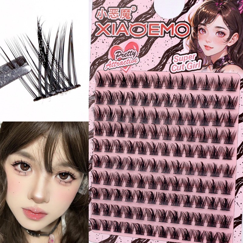 5/10 Rows Little Devil False Eyelashes - Lazy Eyelash Clusters - Big ...
