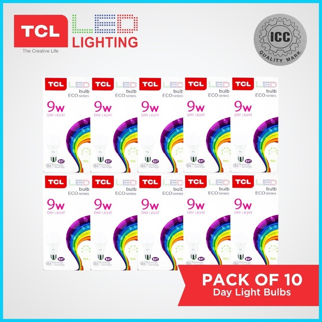 ♀ ♕ TCL LED LIGHTING 9w Daylight Bulbs Pack of 10 | Shopee Philippines