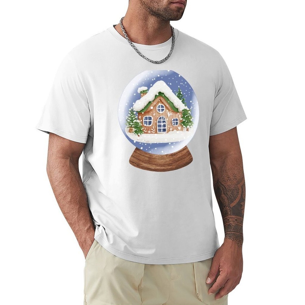 Snow Globe Winter House 4 T-Shirt customs quick-drying sweat mens big ...