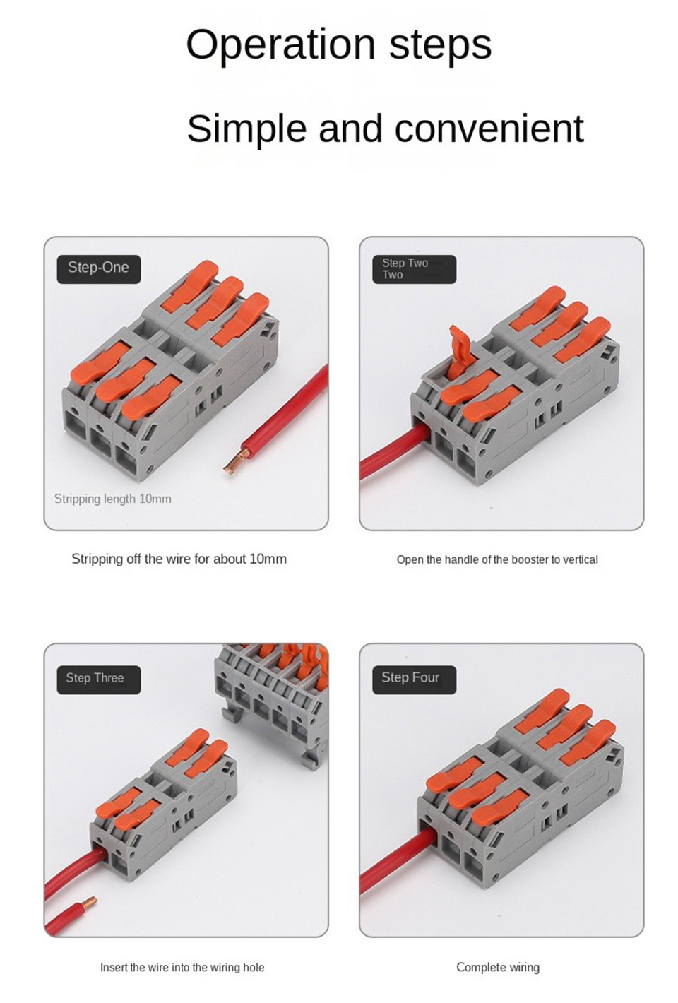 5Pcs Fast Wire Connectors Universal Compact Terminal Block 6mm2 DIN ...