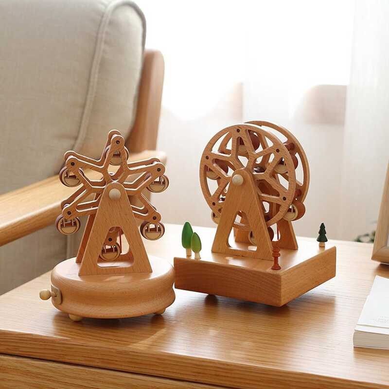 Types 10 Music Boxes Wooden Carved Ferriswheel/Cake/Castle/Carousel ...