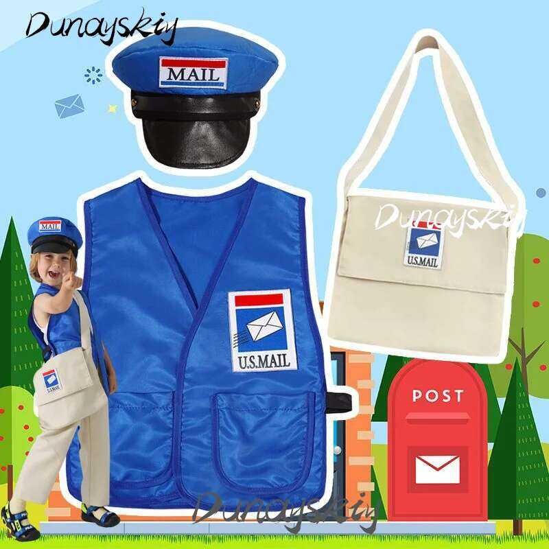 Kostum Ng Postman Mailman Set Blue Hat Vest Sg Bag Halloween Profession ...