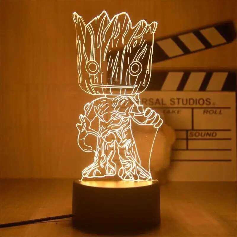 Avengers Groot figure Night Light Anime Toys Action Figure table lamp ...