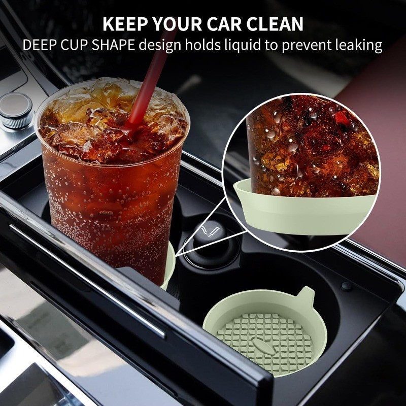 Universal Waterproof Silicone Car Cup Coasters Premium Car Coasters ...