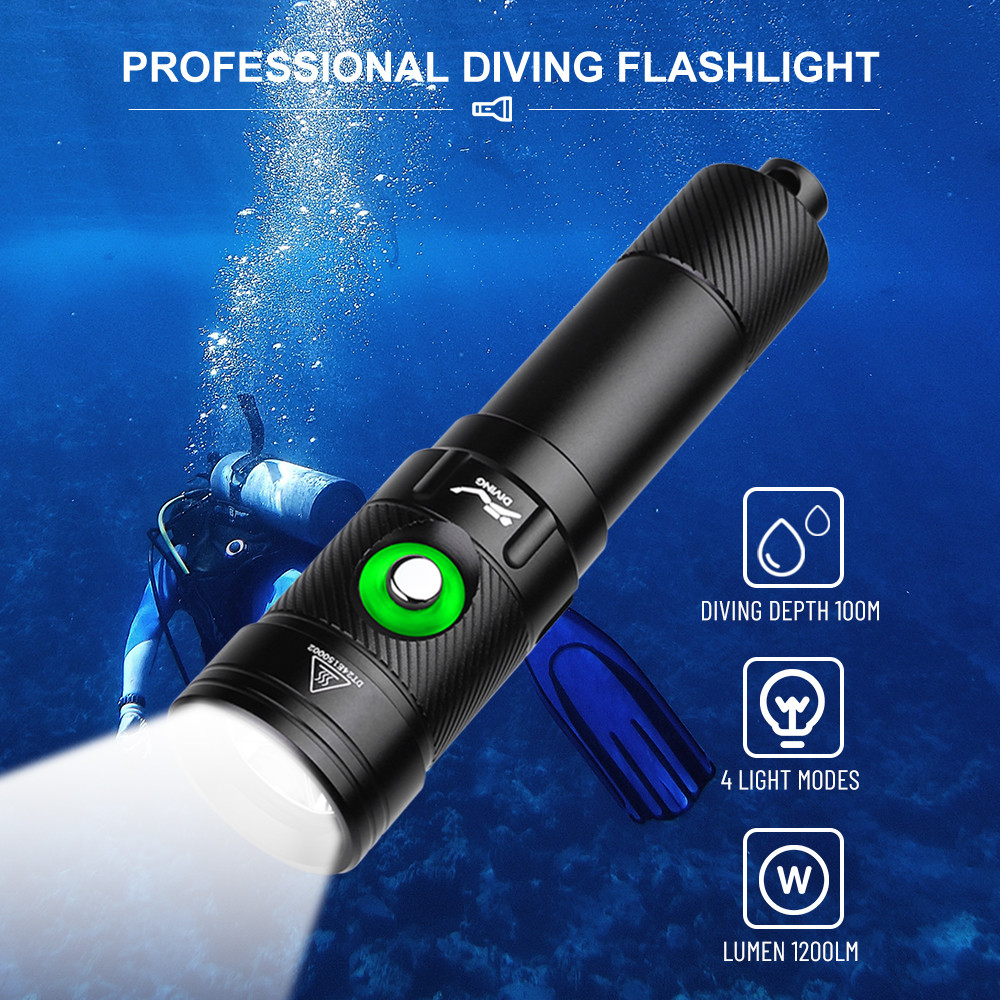 2025 New D180 Professional Diving Light 300M Depth Scuba Dive ...