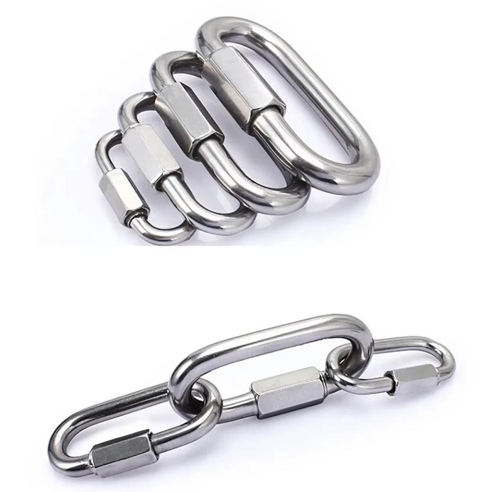1Pcs 304 Stainless Steel Oval Triangle Carabiner Connecting Ring Quick ...