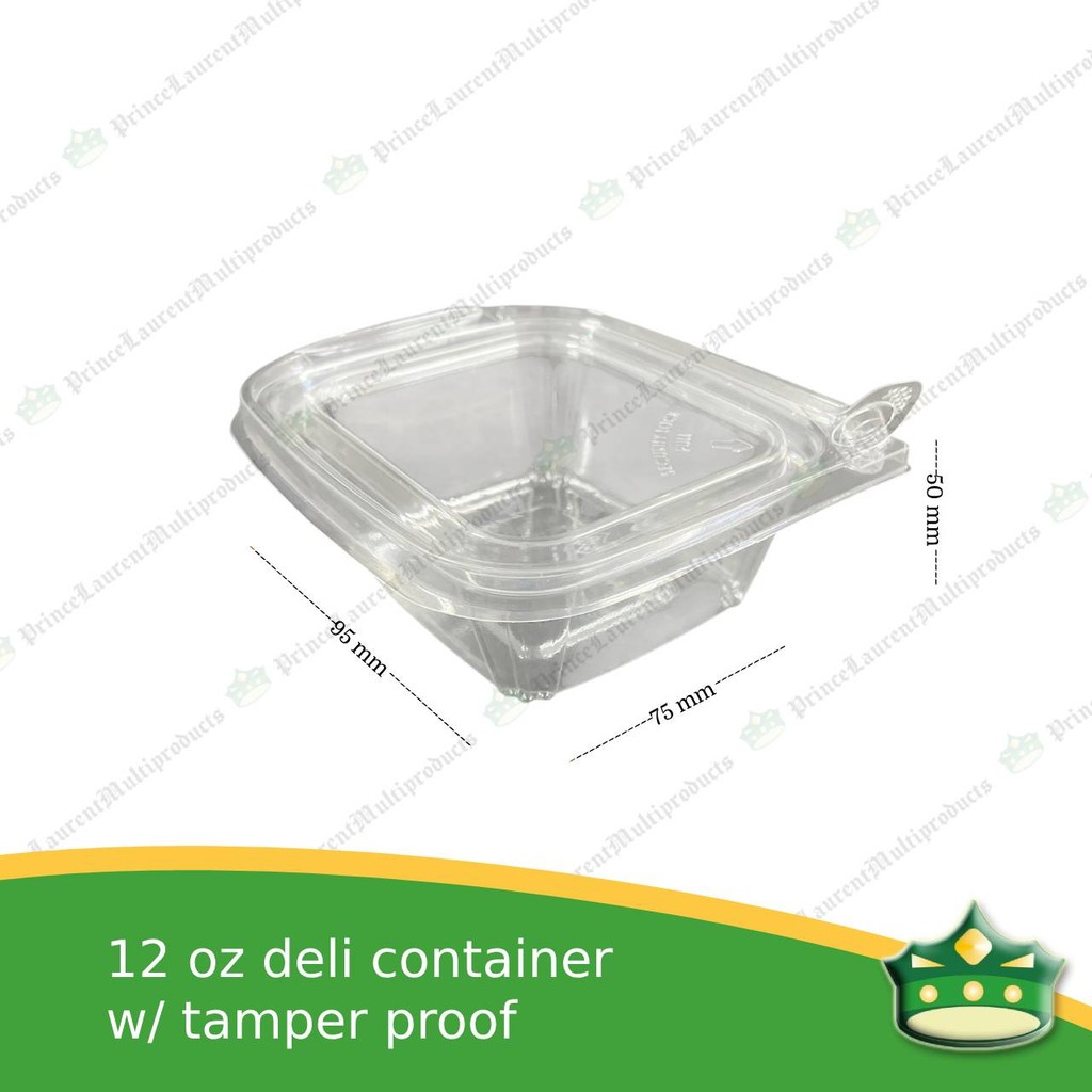 [60 pcs] clear deli container 12oz with tamper proof lock to keep your ...