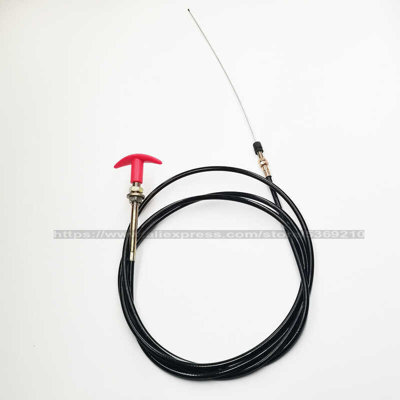 Control-Push Pull Choke Cable 3.8 Meters Round Knob Go-Kart Lawn Tractor Mower Bike Universal ...