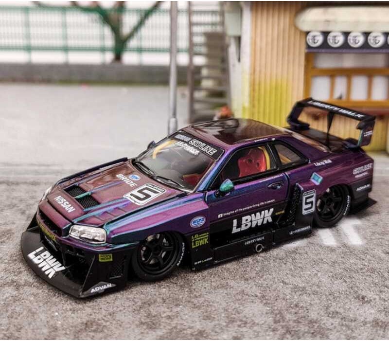 SW Limited Edition 1:64 GTR Open Cap LBWK Wide Body GT-R Alloy ER34 Car ...
