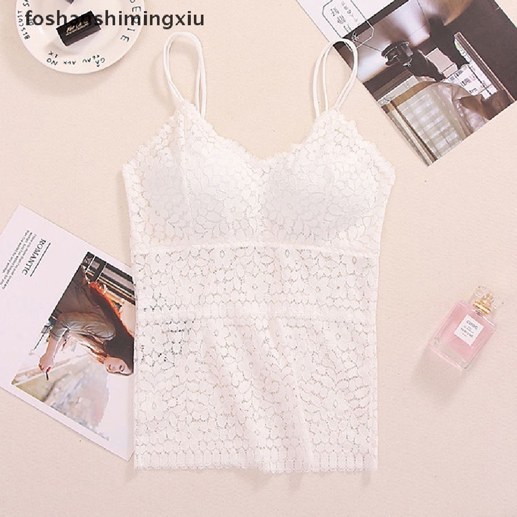 Foshanshimingxiu] Women Lace Floral Padded Bralette Bralet Bra Bustier