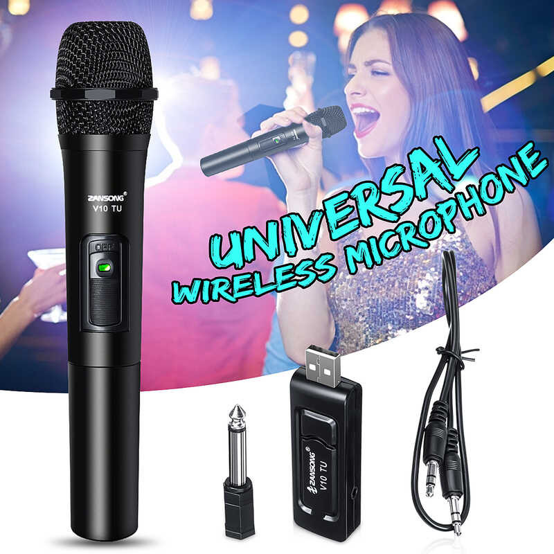 USB Megaphone VHF Microphone Wireless 3.5Mm 6.35Mm Handheld Mic With ...