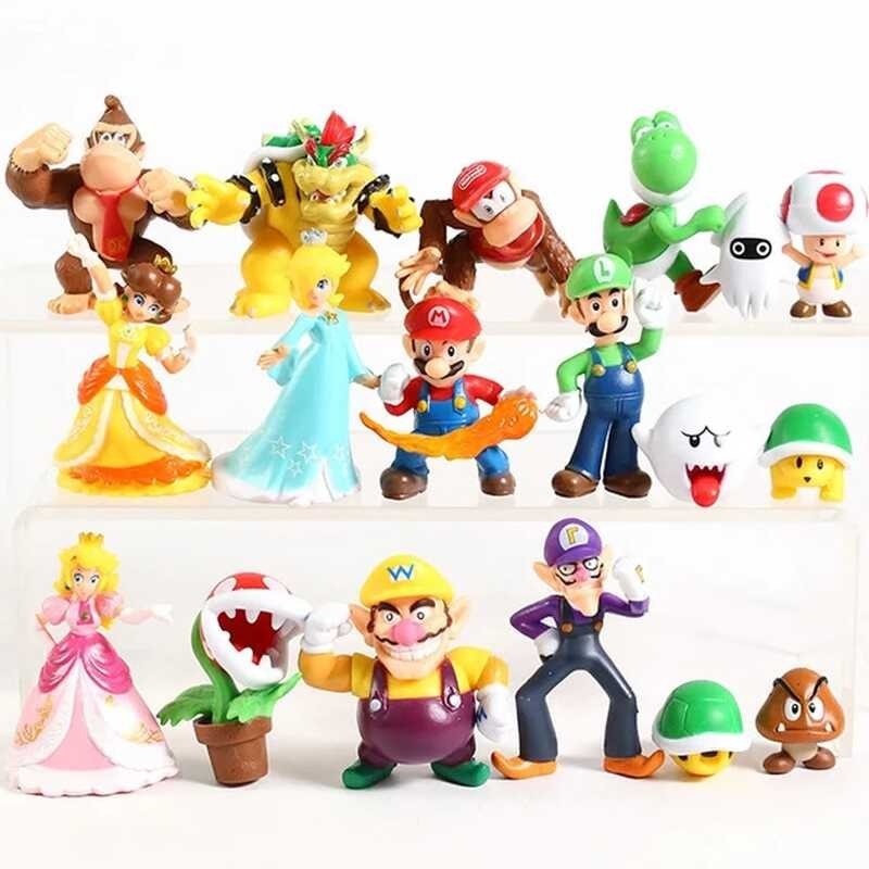 6-48Pcs/Set Super Mario Bros PVC Action Figure Toys Dolls Model Set ...